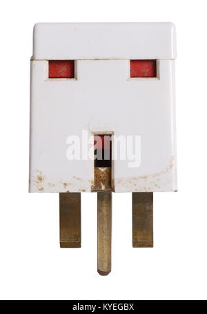 Old and used UK plug adaptor socket Stock Photo - Alamy