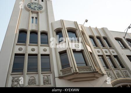 San Francisco Chronicle building facade with logo and modern glass high ...