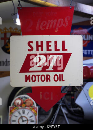 An enamel advertising sign for Shell at the Fahrzeugmuseum Marxzell ...