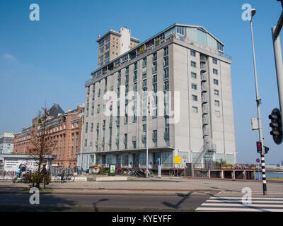 Photograph of the Silodam concrete grain silo, located in Amsterdam ...