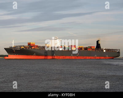 A photograph of the MSC Filomena, a container ship built in 2010 ...