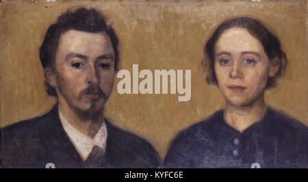Hammershoi Vilhelm - Double Portrait of the Artist and His Wife Seen ...