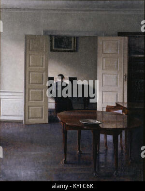 A painting by Vilhelm Hammershøi titled 'Interior of Courtyard ...