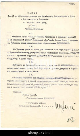 A historical military order, issued by Wiktor Zelinski, from the ...
