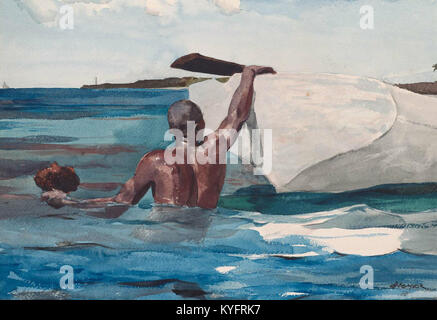 ‘The Sponge Diver’ (1898) by Winslow Homer is a marine-themed painting ...