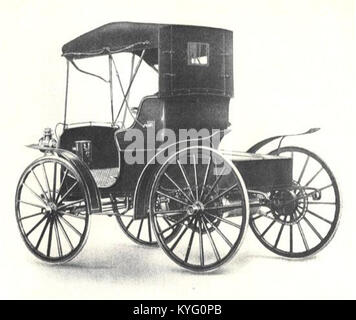 A rear view of the 1908 Pontiac Highwheeler, showcasing its unique ...