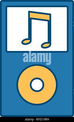 Yellow mp3 player, illustration, vector on a white background Stock ...
