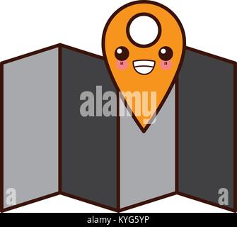 Map location symbol kawaii cute cartoon Stock Vector Image & Art - Alamy