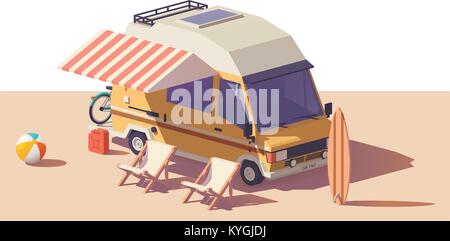 Vector low poly RV camper van Stock Vector Image & Art - Alamy