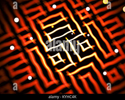 Golden blur with bokeh - abstract computer-generated image. Digital art ...