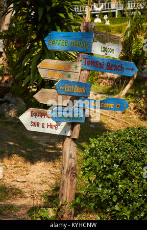 direction signs, Railay Beach, Krabi Provence, Thailand Stock Photo - Alamy