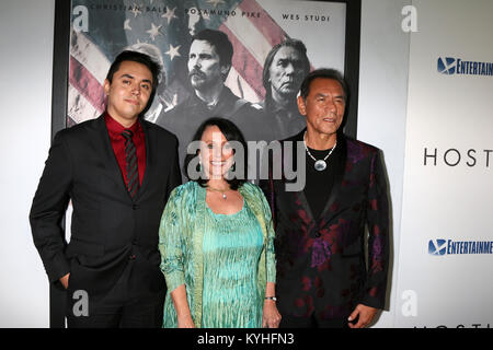 Wes Studi, Maura Dhu Studi and Kholan Studi at the premiere of ...