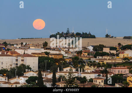 Full moon in San Lucar de Barrameda, Andalusia Spain Stock Photo - Alamy