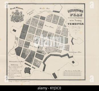 A historical map showing the layout of the fort at Samarang, an ...