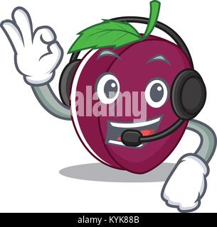 Singing plum mascot cartoon style Stock Vector Image & Art - Alamy