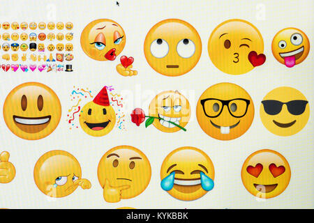 Emoji on computer screen Stock Photo - Alamy