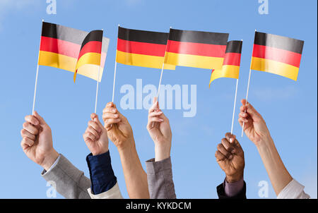 People Hands Holding Red German Word Pandemie Means Pandemic. Sunny ...