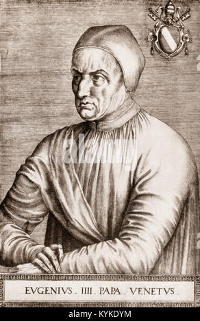 Pope Eugene IV (1383-1447). Born Gabriele Condulmer, was pope from 1431 ...