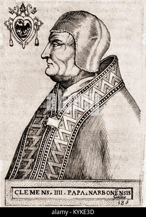 Pope Clement IV - portrait from fresco painting (gold mosaic) in the ...