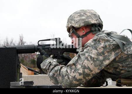 Staff Sgt. Ray Weatherspoon with Joint Forces Headquarters uses a ...