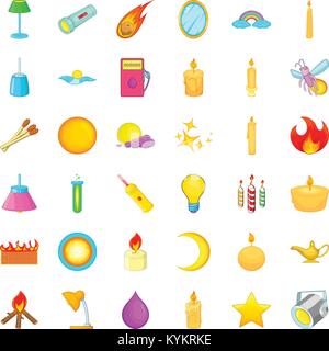 Illuminating icons set, cartoon style Stock Vector Image & Art - Alamy