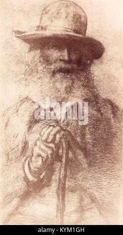 A portrait of Walt Whitman, the renowned American poet, born in 1819 ...