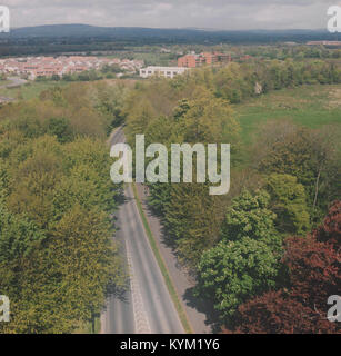 An elevated view of the UL campus taken from a cherry picker in May ...