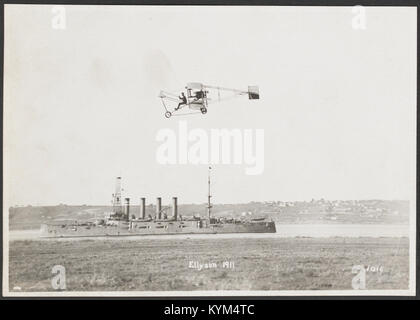 A photograph of Theodore Ellyson, the first U.S. Navy aviator, in a ...