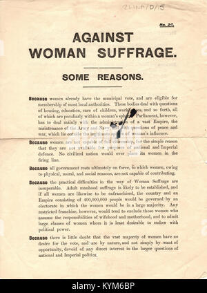 A historical leaflet from the Women's National Anti-Suffrage League ...