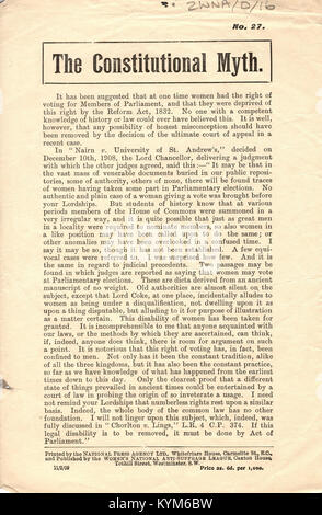 A historical leaflet from the Women's National Anti-Suffrage League ...