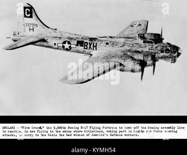 A historical photograph of a Boeing B-17 Flying Fortress, one of the ...