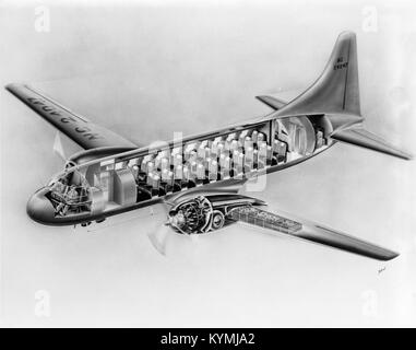 Another negative photograph of a Convair aircraft, showcasing the ...