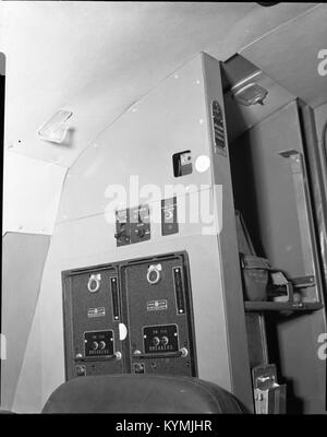 Photograph of the interior of an aircraft cockpit, showcasing the ...