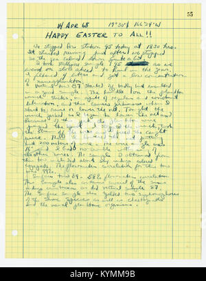A logbook entry dated April 14, 1968, records a personal narrative from ...