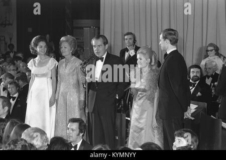 A photograph from the Nixon Inaugural Ball in 1969, featuring prominent ...