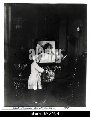 A family portrait of Charles C. Curran, an American artist, and his ...