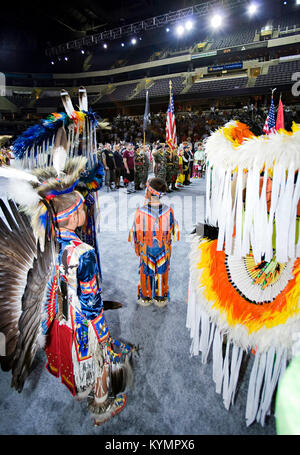 A photograph capturing a traditional Native American powwow in 2005 ...