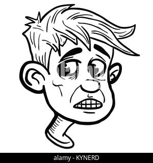 scared little boy cartoon illustration isolated onw white Stock Photo ...