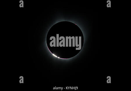 The Bailey's Beads effect is seen as the moon makes its final move over ...