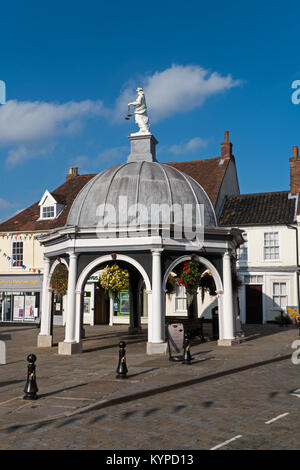The Buttercross and historic buildings in the Market Place, Oakham ...
