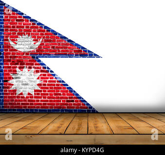 Nepal national flag painted on textured wall mural background Stock ...