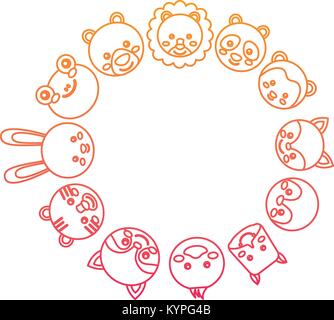 cute animals tiger frog raccoon clouds Stock Vector Image & Art - Alamy