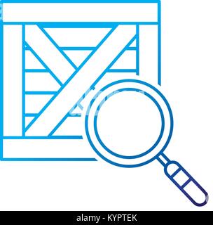 Box and lupe design, Delivery logistics transportation shipping service ...