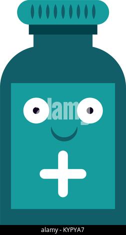 Medicine bottle symbol cartoon smiling cartoon smiling Stock Vector ...