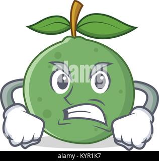 Guava Fruit With Angry expression. Mascot cartoon character for flavor ...