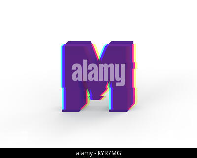 3D realistic glitch uppercase letter G with soft shadow isolated on ...