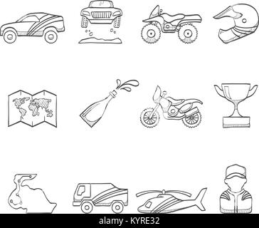 Hand drawn Rally route map icon in sticker style vector illustration ...