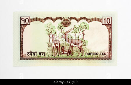 Nepal 10 Rupee bank note Stock Photo - Alamy