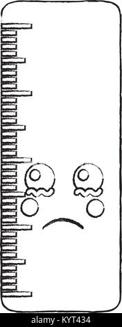 ruler sad school supplies kawaii icon image Stock Vector Image & Art ...