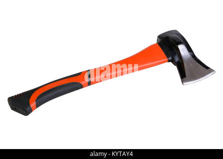 orange axe with plastic handle isolated on white background Stock Photo ...
